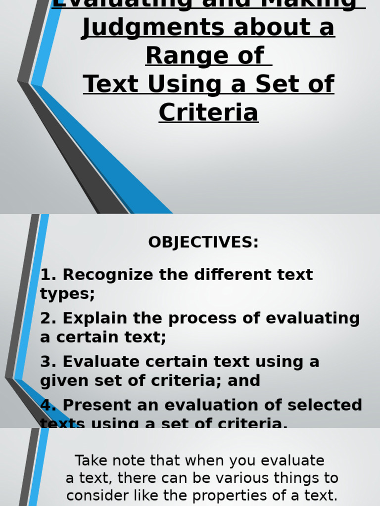 Evaluating and Making | PDF