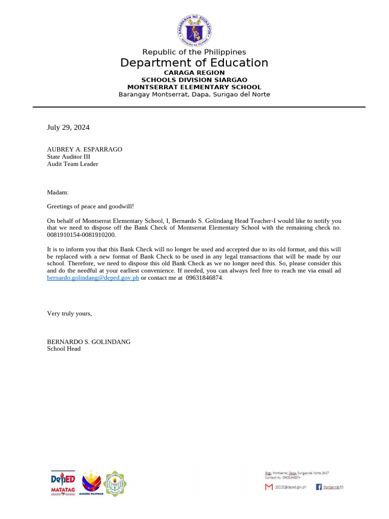 Letter For COA | PDF