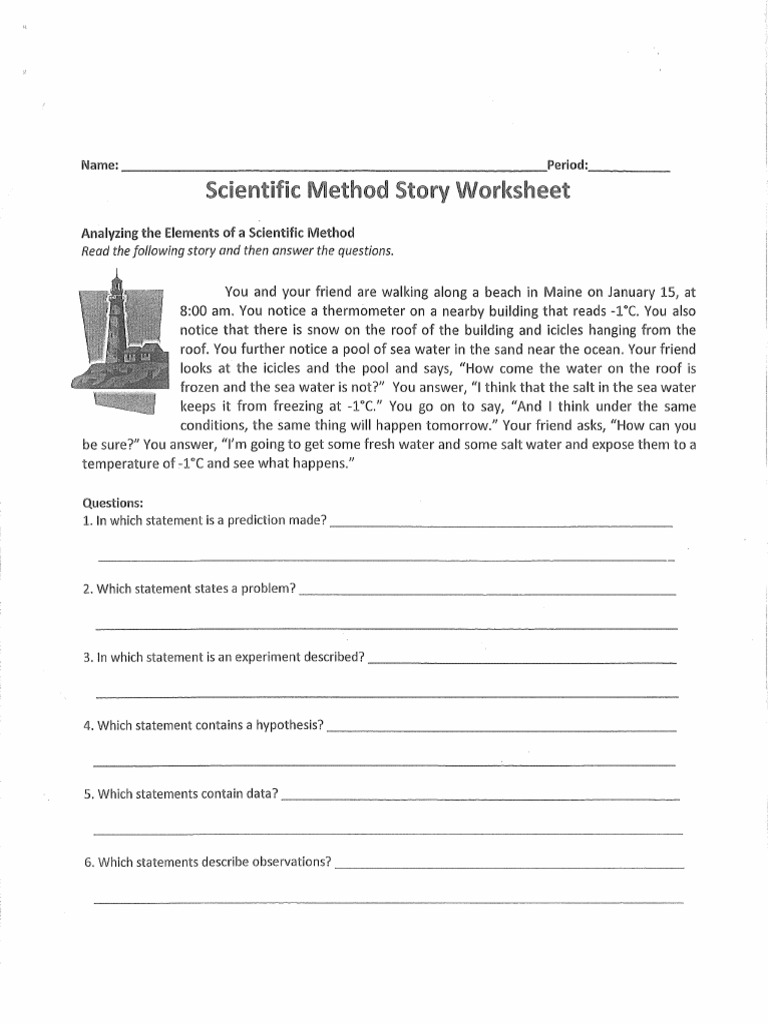 Scientific Method Story Worksheet | PDF