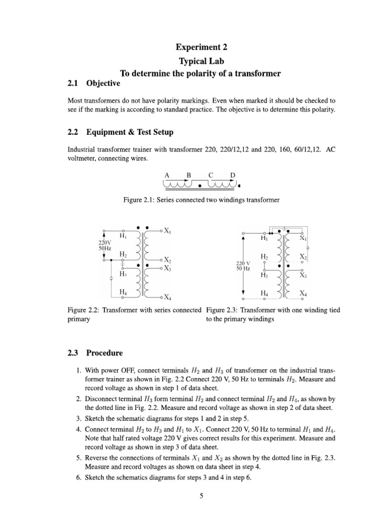 Lab 02 Transformer Polarity | PDF
