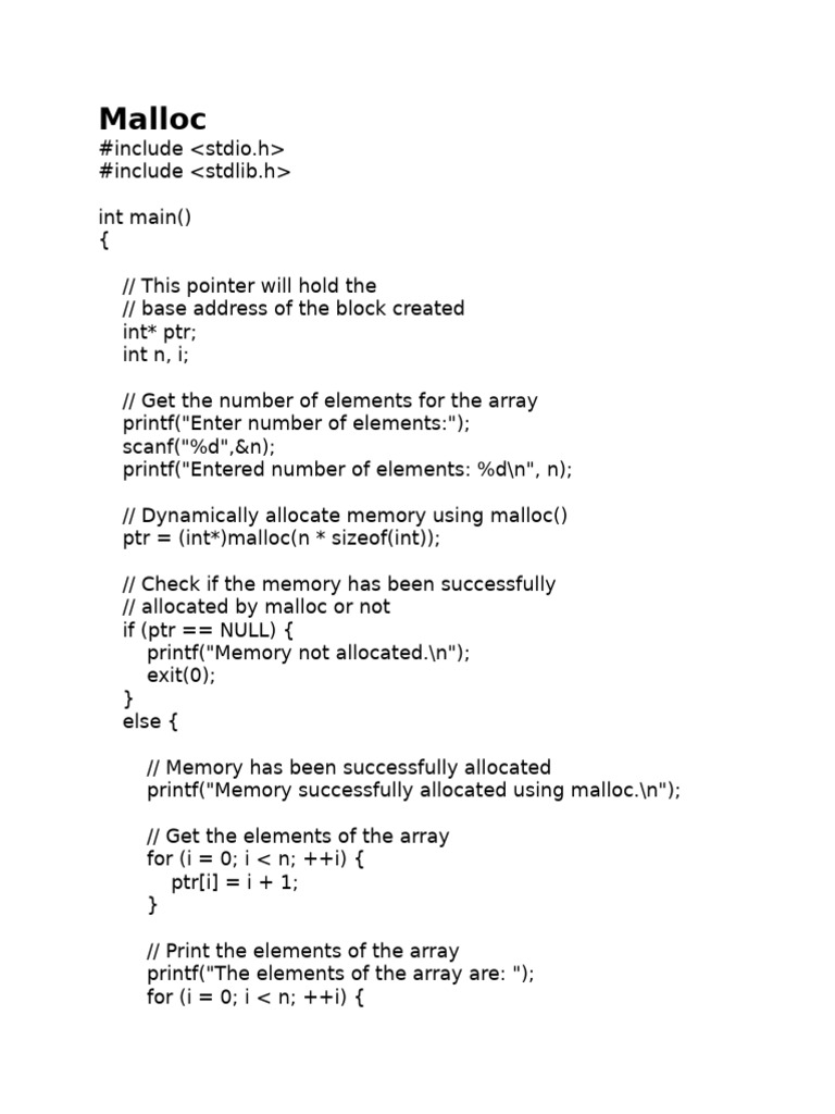 Malloc | PDF