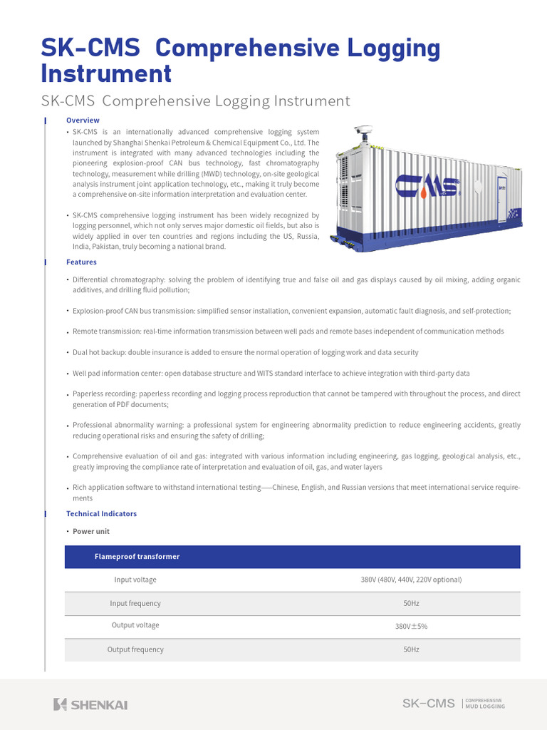 SK-CMS Comprehensive Logging Instrument | PDF