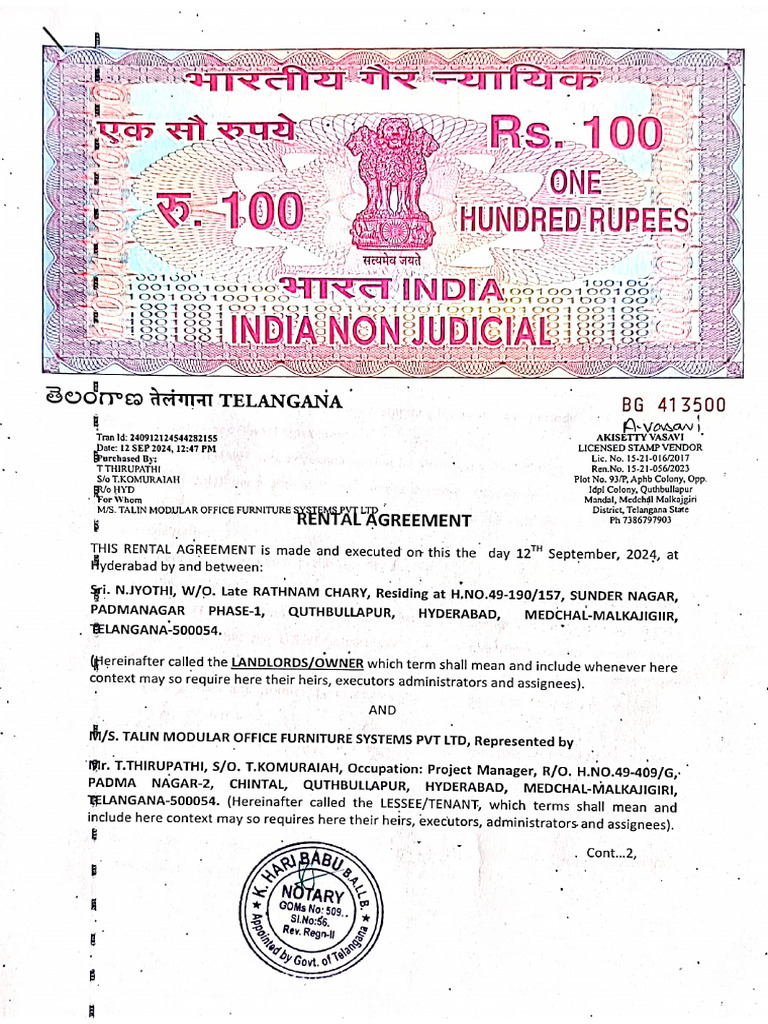 hyd -Rental Agreement-oct- | PDF