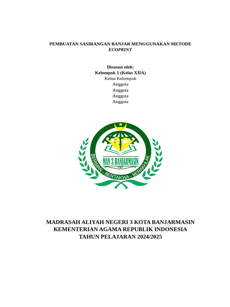 Template Karya Tulis Ilmiah | PDF