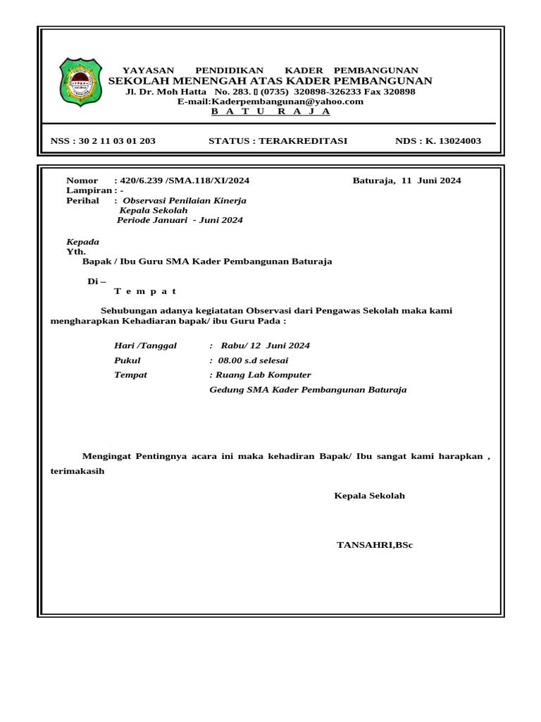 Undangan Rapat | PDF