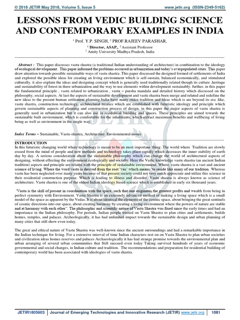 Lessons From Vedic Building Science and | PDF