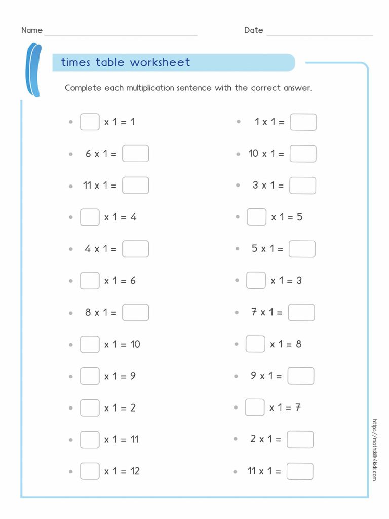 1-times-table-practice_challenge-worksheet_10225f | PDF