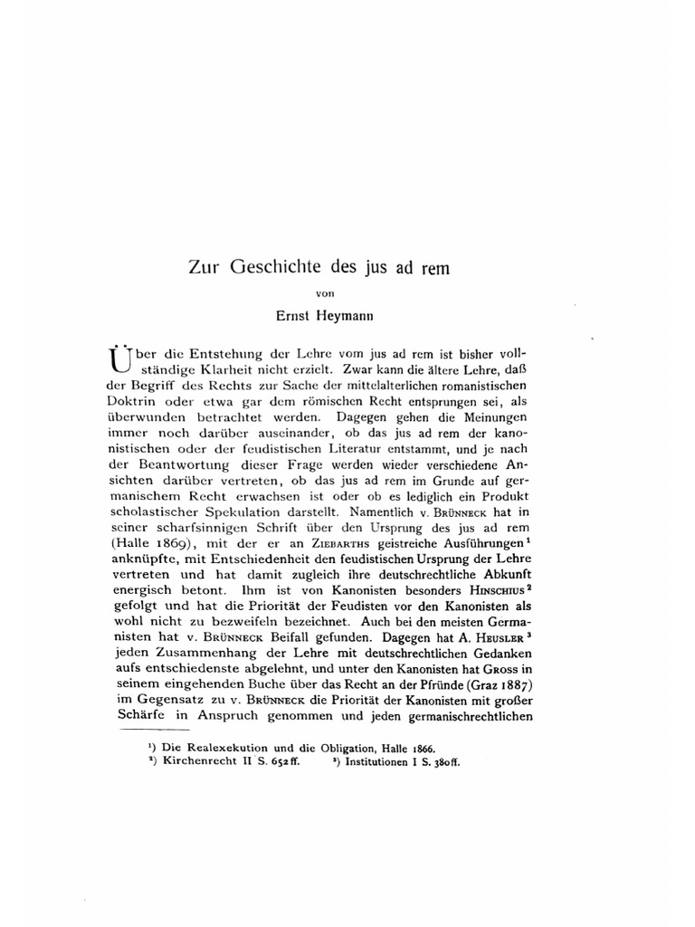 Zur Geschichte Des Ius Ad Rem | PDF