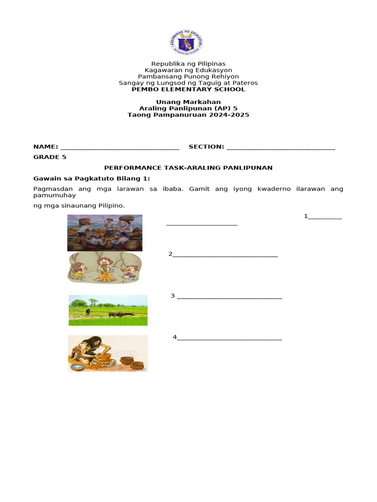 Performance Task Q1 | PDF