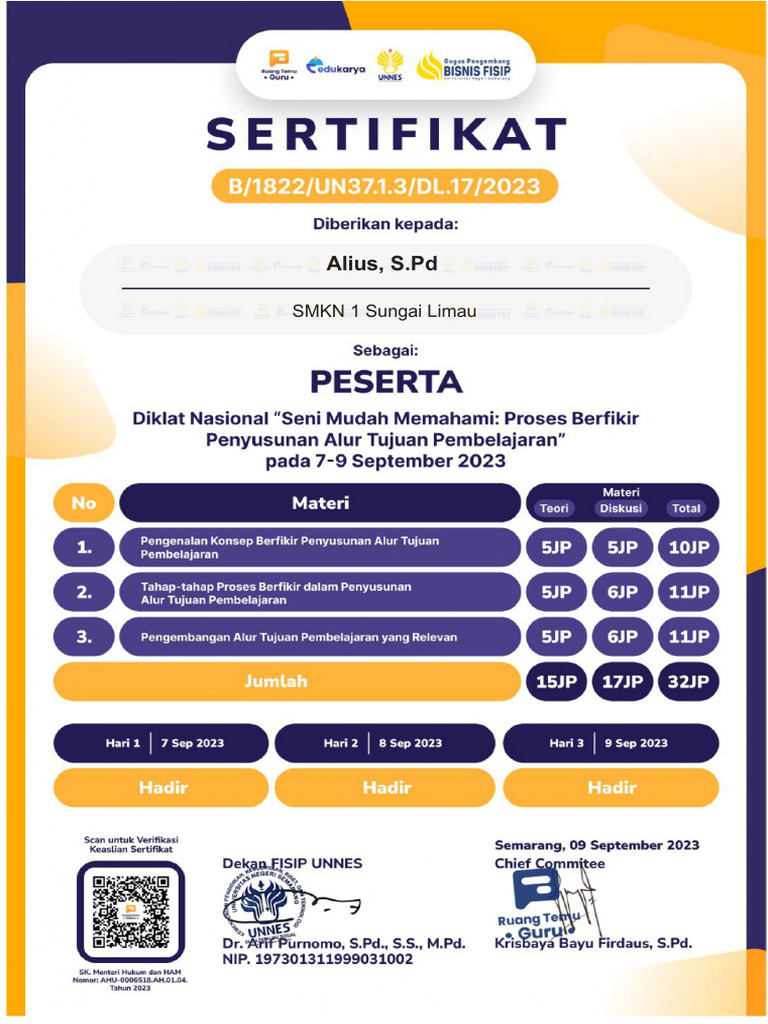 Sertifikat Seminar 32 JP | PDF