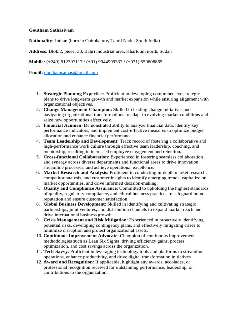 Goutham Sathasivam CV | PDF Goutham Sathasivam CV | PDF