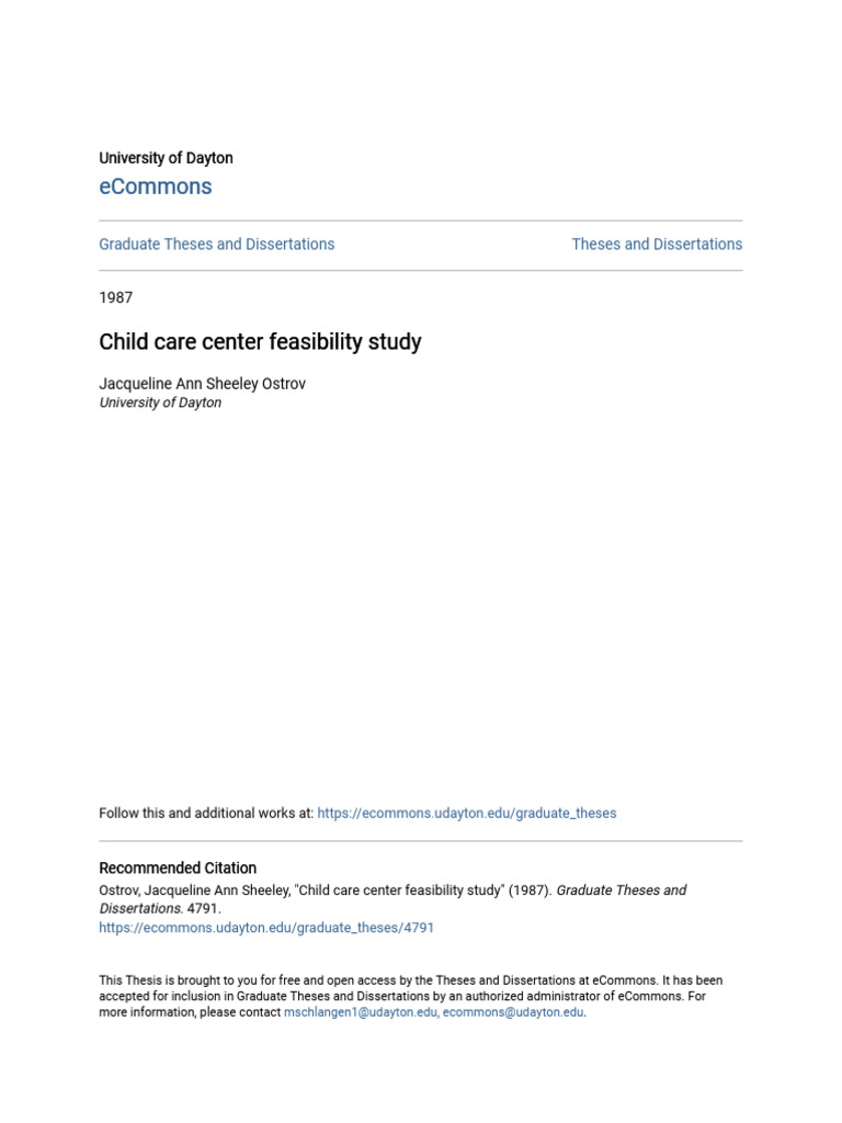 Child Care Center Feasibility Study | PDF
