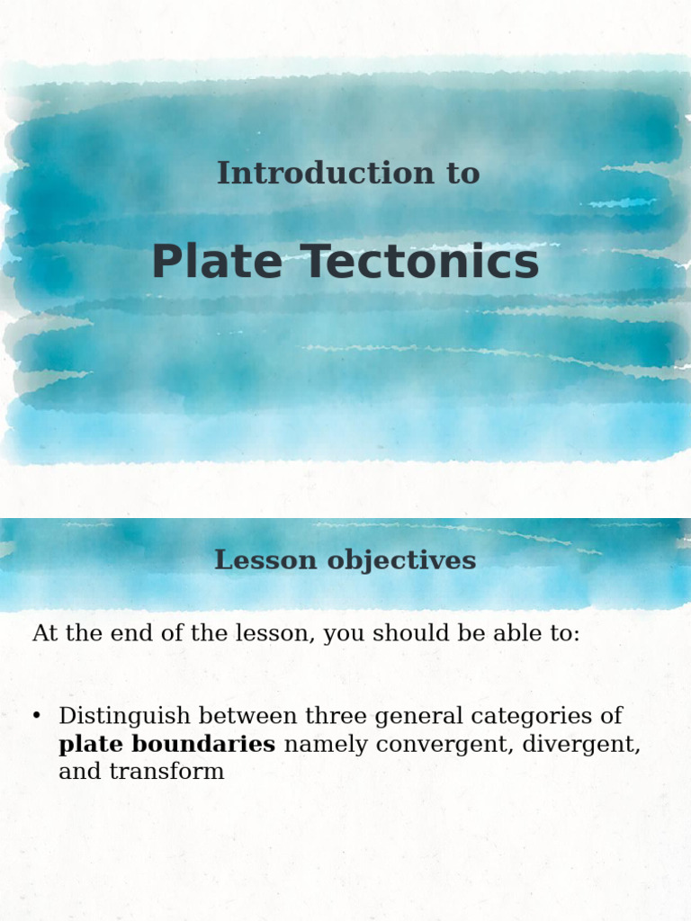 Introduction to plate tectonics - | PDF