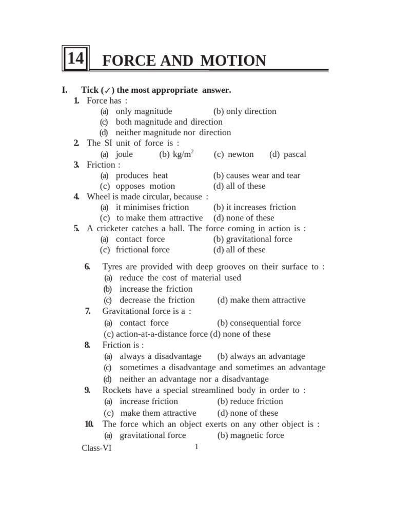 Force and Motion Ws New | PDF