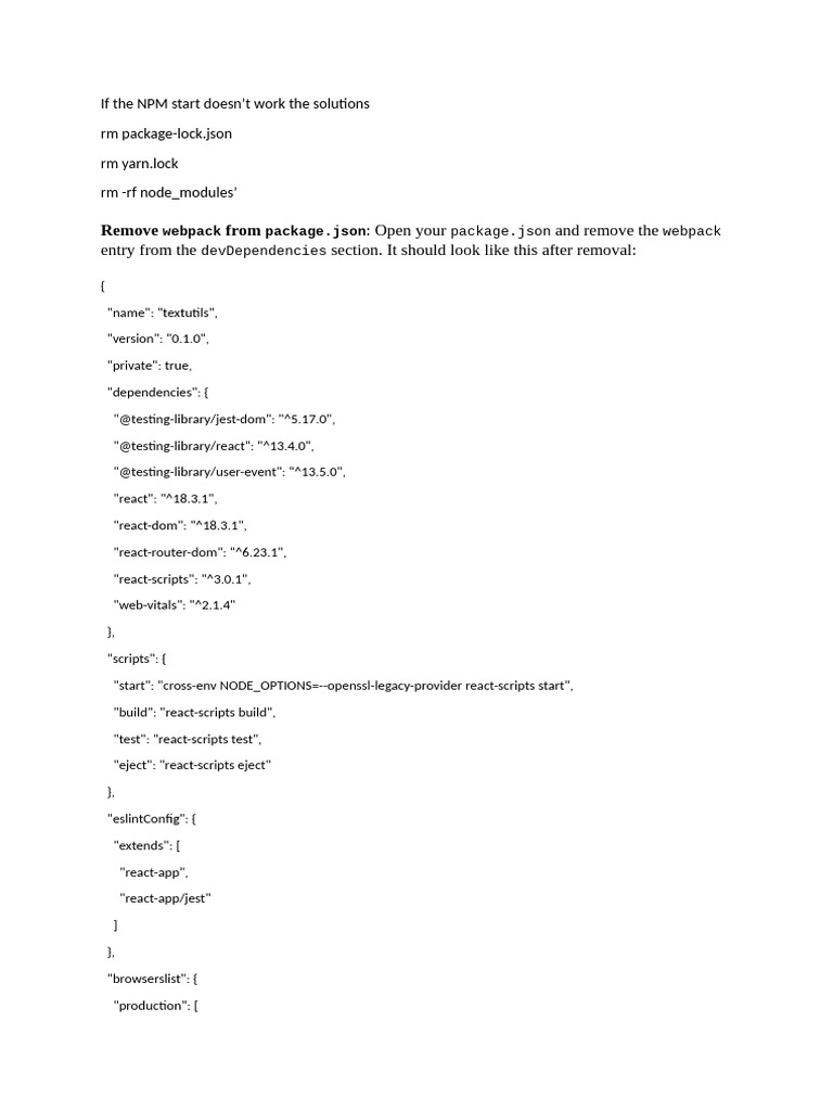 If The NPM Start Doesnt Work | PDF