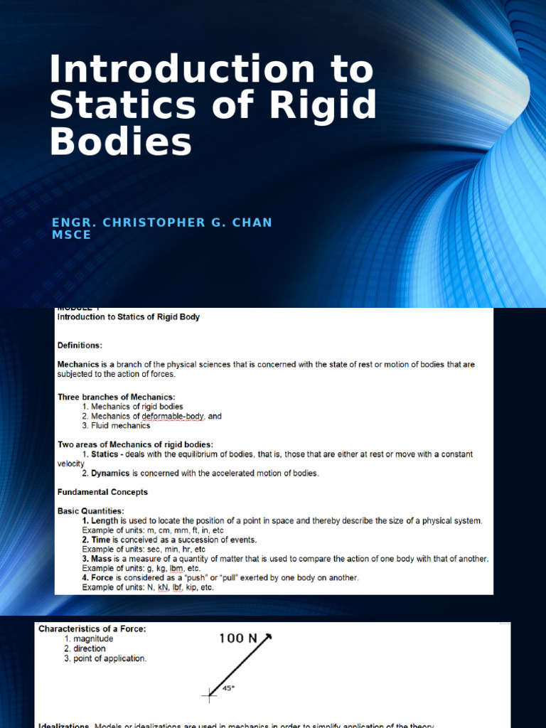 Statics of Rigid Bodies Guide | PDF