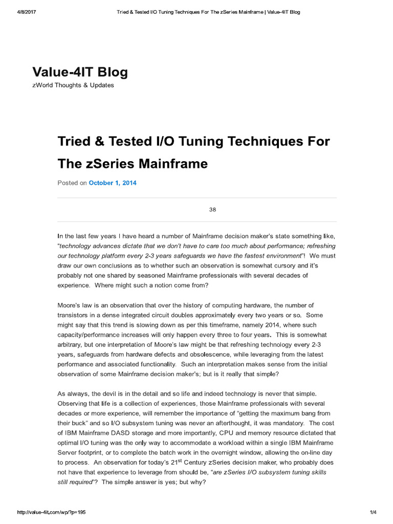 Mainframe Tunning | PDF