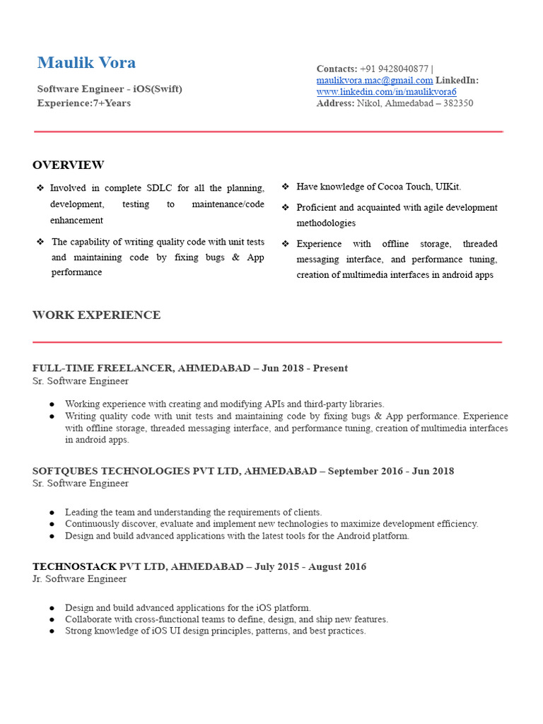 Maulik Vora CV | PDF