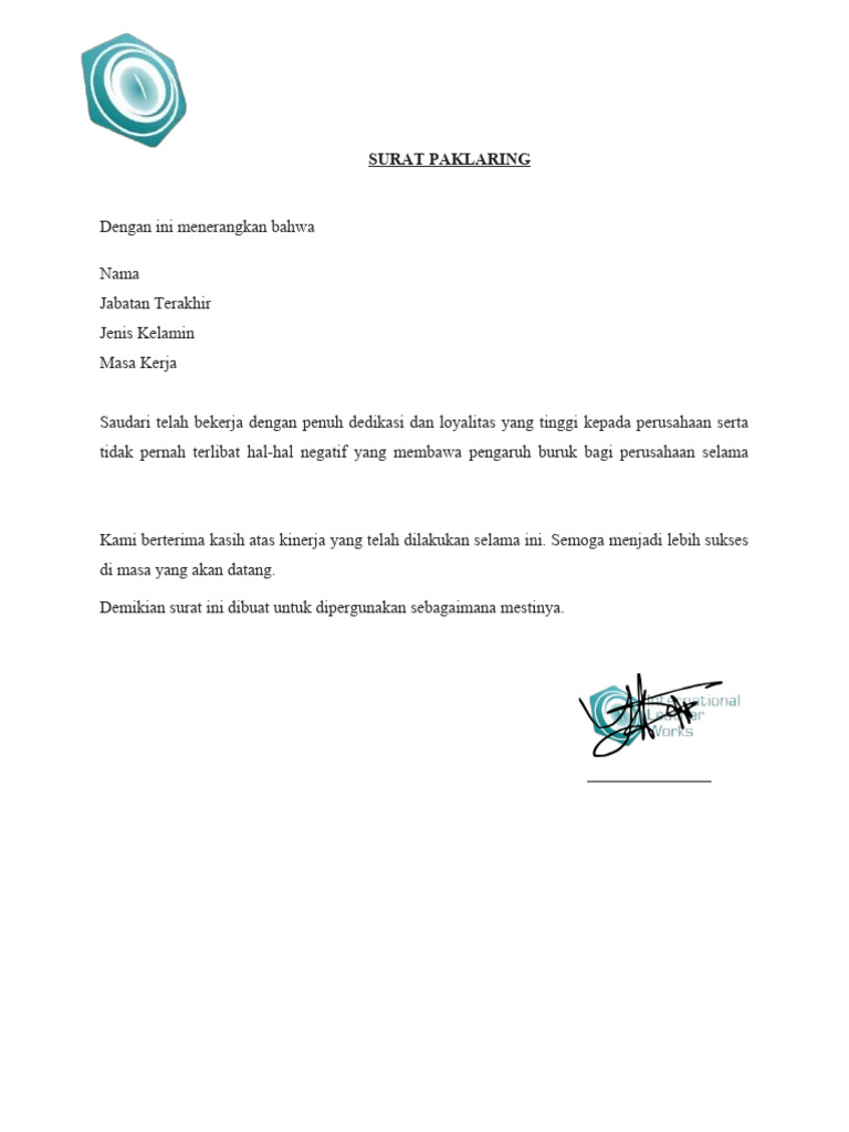 Surat Paklaring | PDF