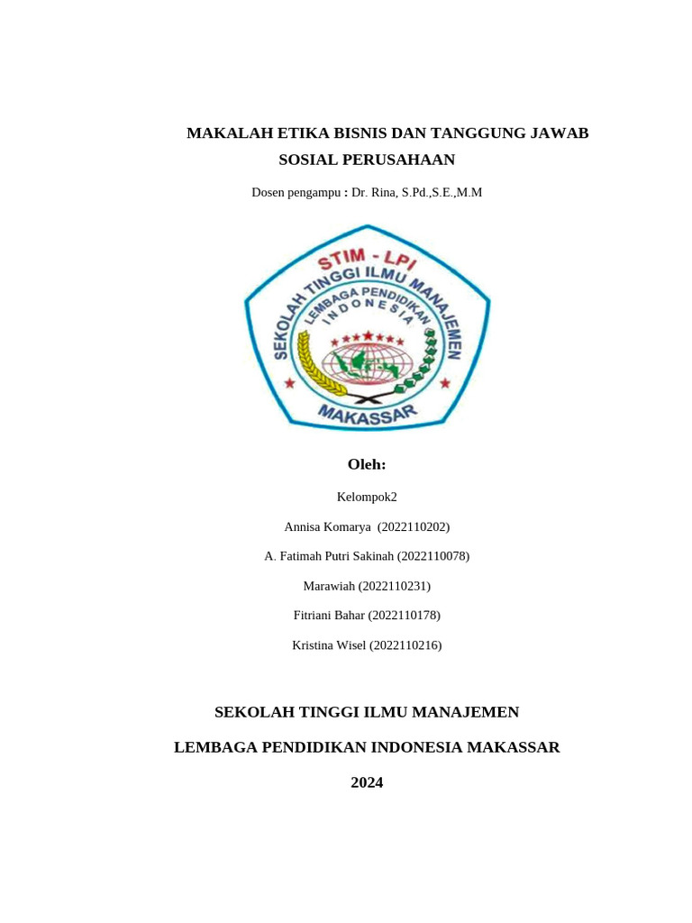 Klp2 Etika Bisnis&Tanggung JWB Sosial | PDF