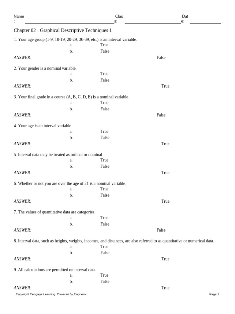 Chapter 02 Graphical Descriptive Techniques 1 | PDF | Level Of ...