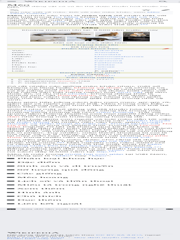 Mèo - Wikipedia Tiếng Việt | PDF