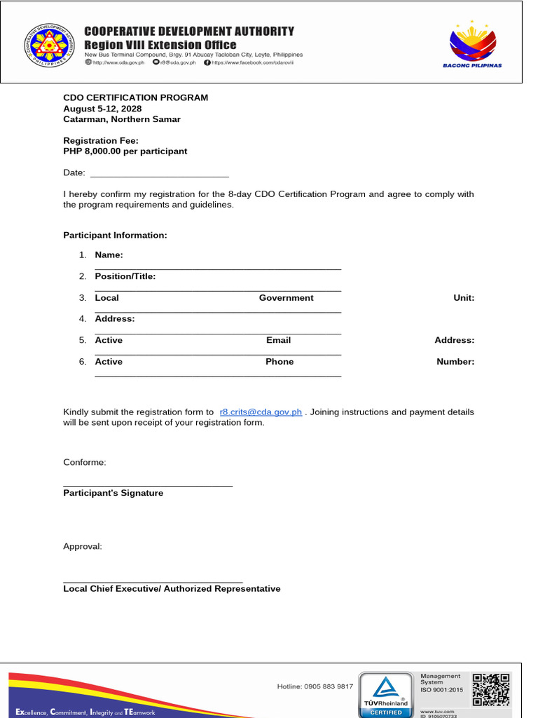 Registration Form CDO | PDF