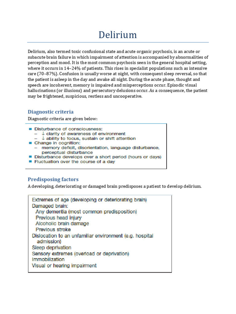 Overview - Delirium | PDF