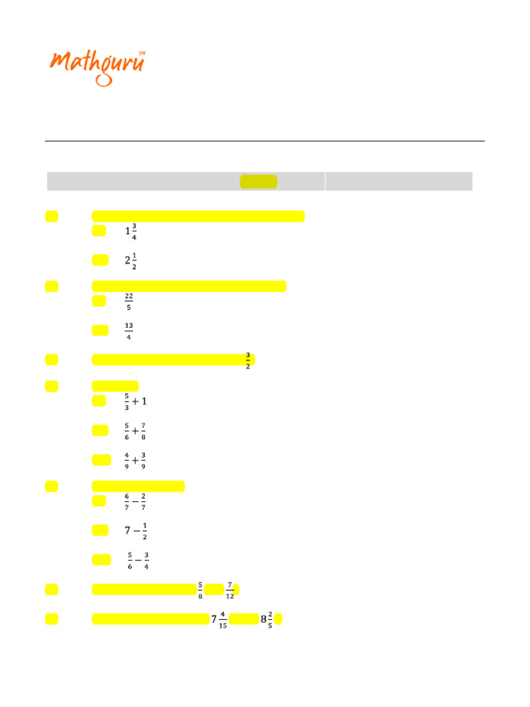 CH - 2 Fractions & Decimals | PDF