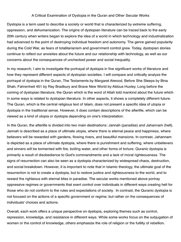 A Critical Examination of Dystopia in The Quran and Other Sacred Works ...