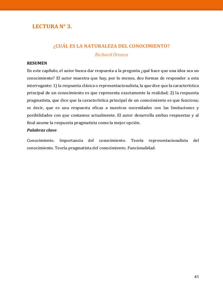5 ¿Cuál Es La Naturaleza Del Conocimiento? | PDF