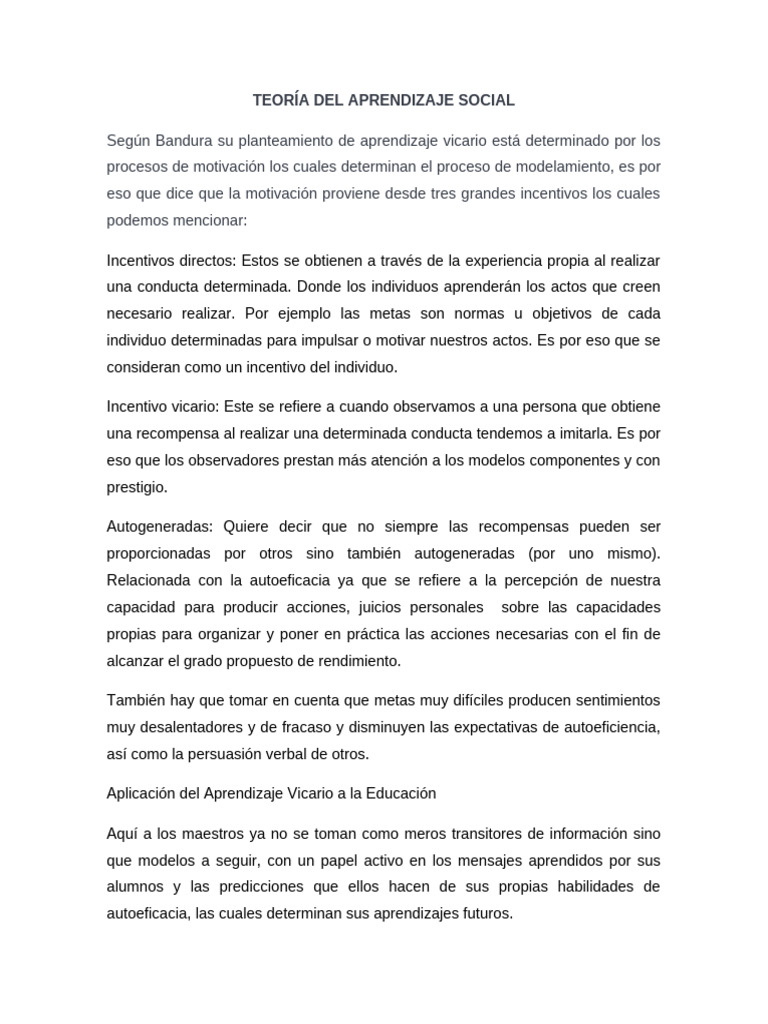 SEMANA 4 Teoría Del Aprendizaje Social | PDF