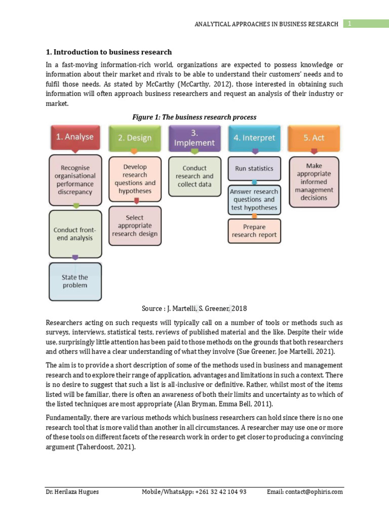 Business Research Analytical Methods Guide | PDF | Methodology | Career ...