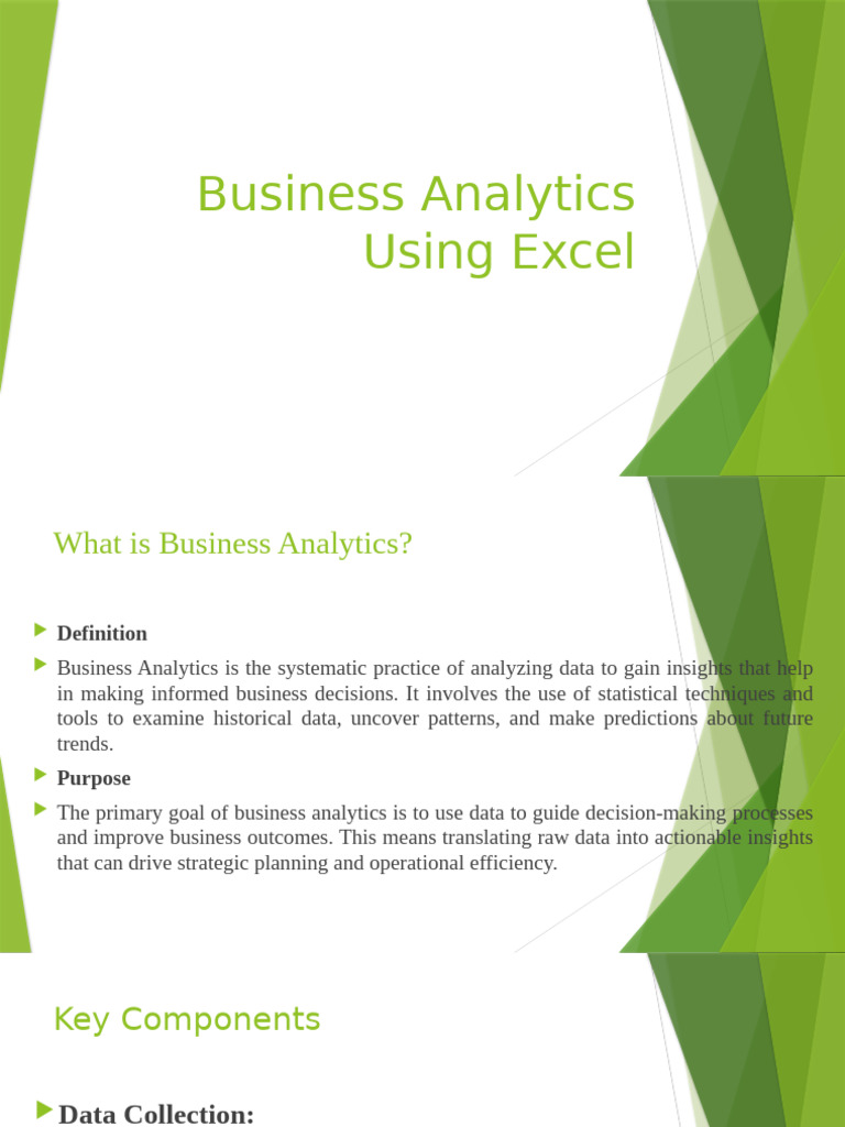 Business Analytics Using Excel | PDF | Analytics | Predictive Analytics Business Analytics Using Excel | PDF | Analytics | Predictive Analytics