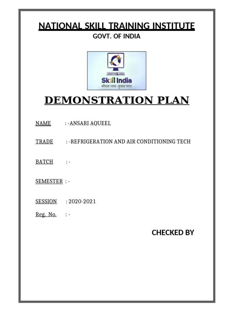 DEMONSTRATION PLAN Format | PDF