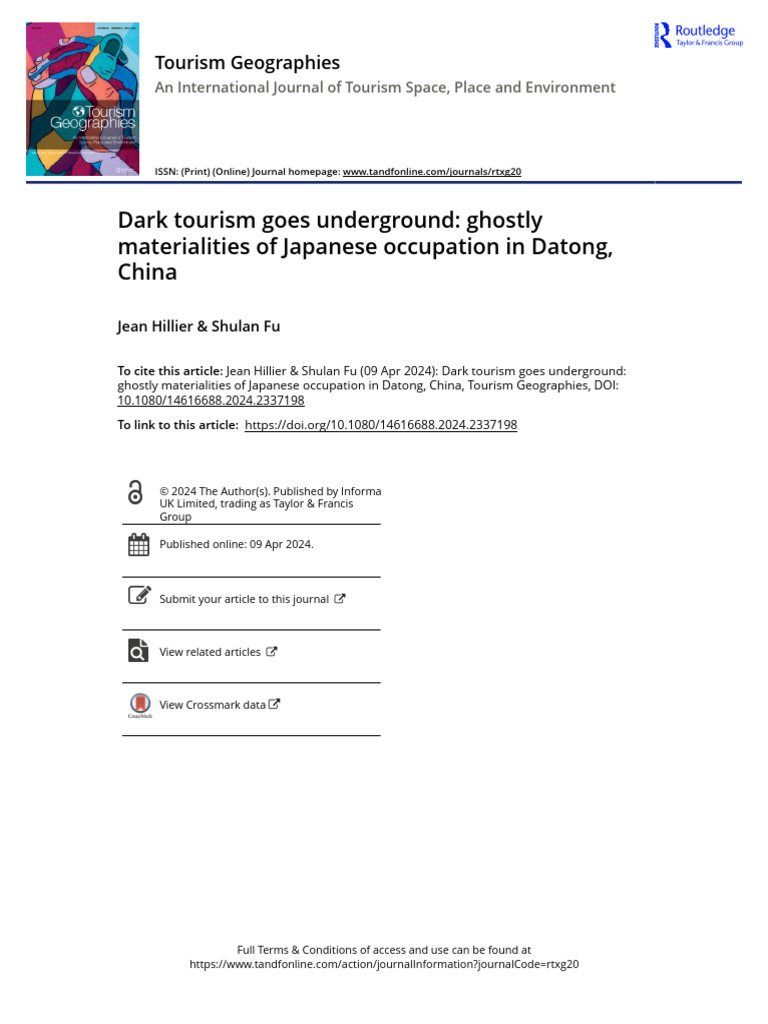Dark Tourism Goes Underground Ghostly Materialities of Japanese ...
