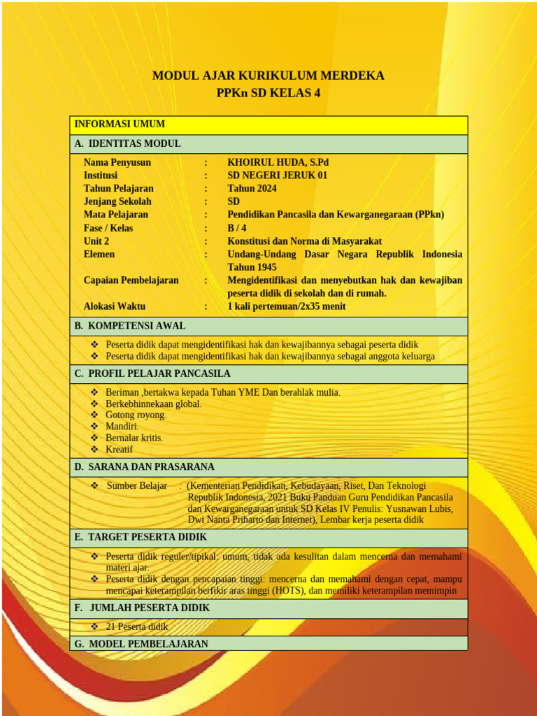 Modul Ajar Kurikulum Merdeka | PDF