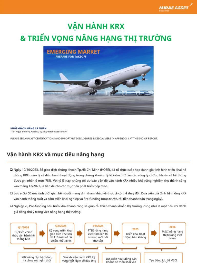 Vận Hành KRX Và Triển Vọng Nâng Hạng Thị Trường | PDF