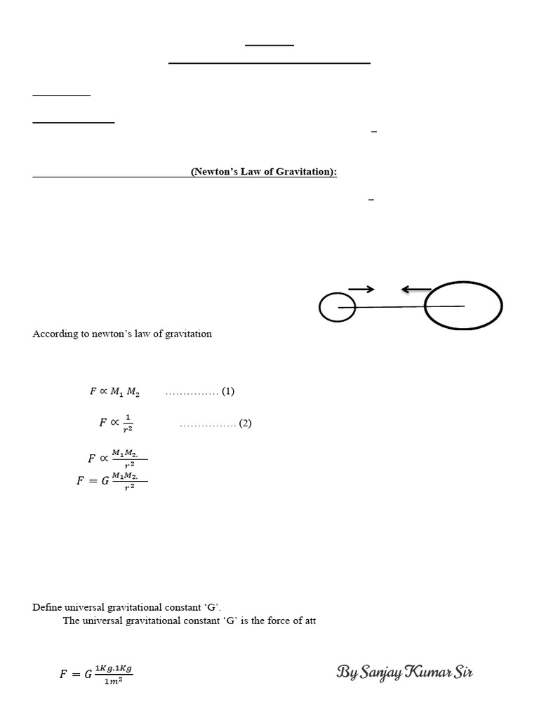 Class 9 Gravitation Notes (1) - 240828 - 073150 | PDF
