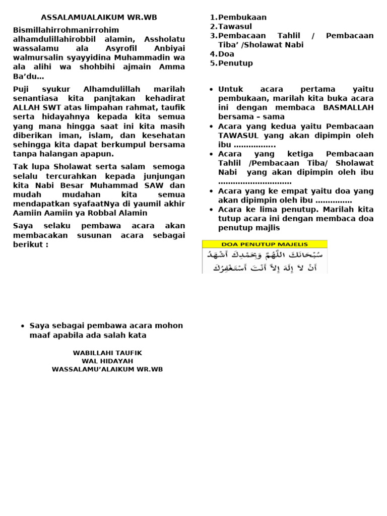 Pembukaan Pengajian | PDF