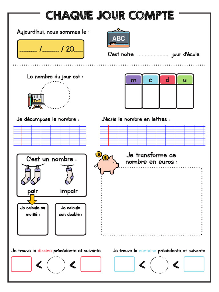 Chaque Jour Compte - Fiche Élève | PDF