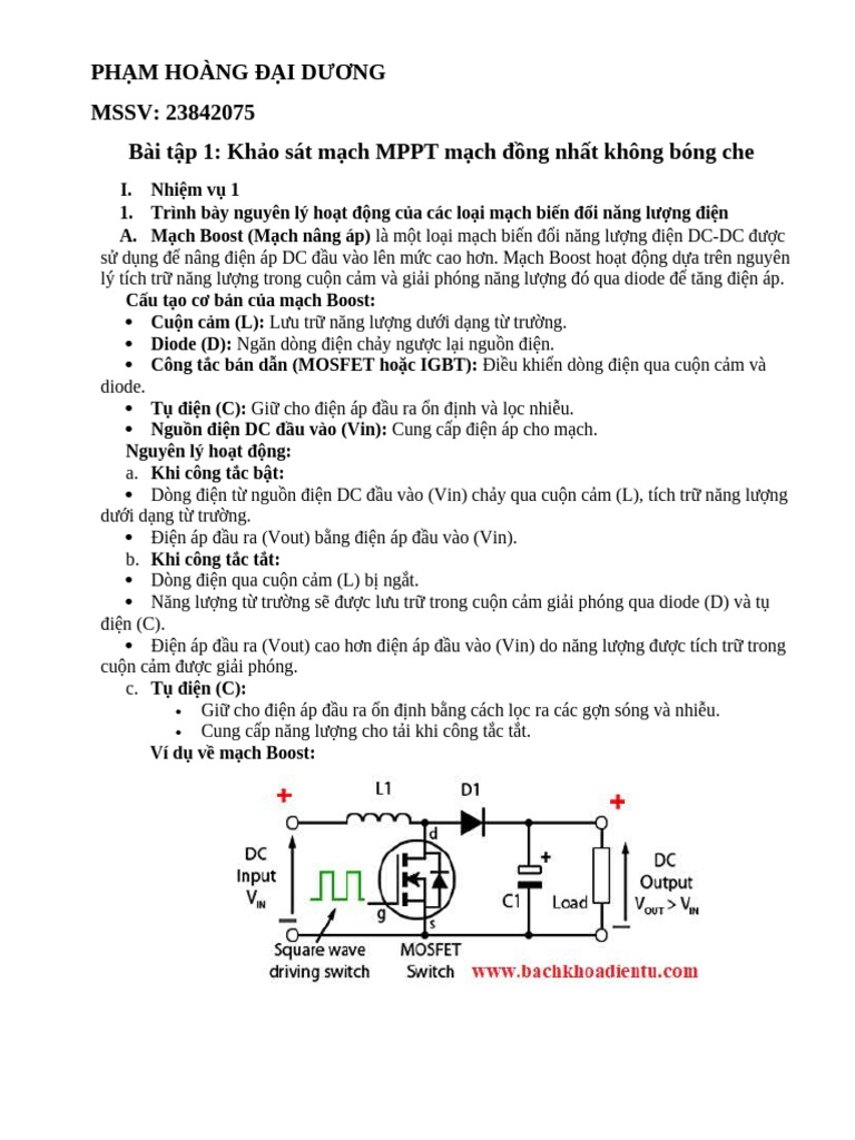 Bài Tập 4-BT 1 Dò Điểm Công Suất Cực Đại Trong Điều Kiện Đồng Nhất (Không Bóng Che) | PDF