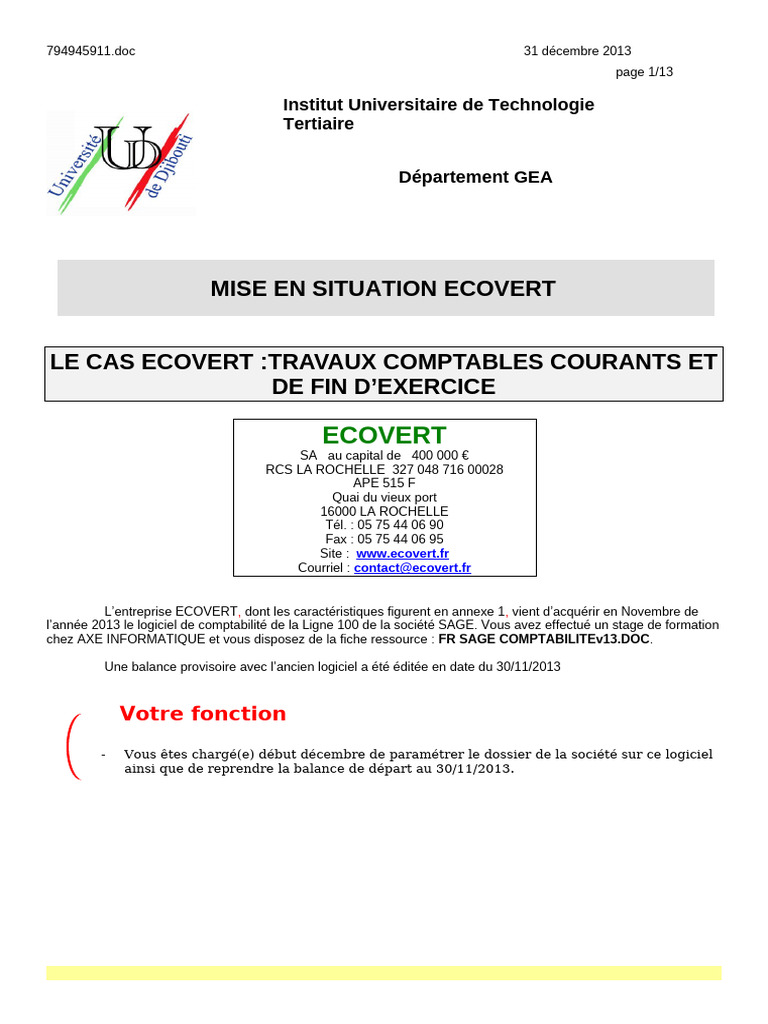 Le Cas Ecovert v13 | PDF