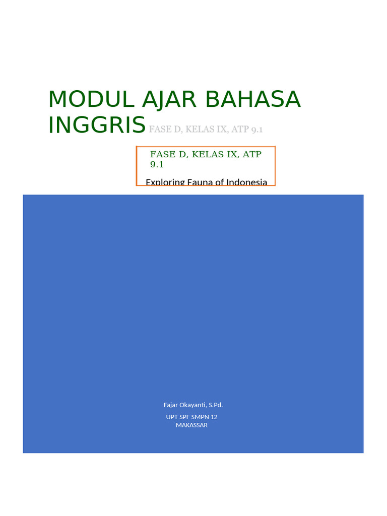 Modul Ajar Kelas 9 English Chapter 1 | PDF | Kajian Bahasa Asing