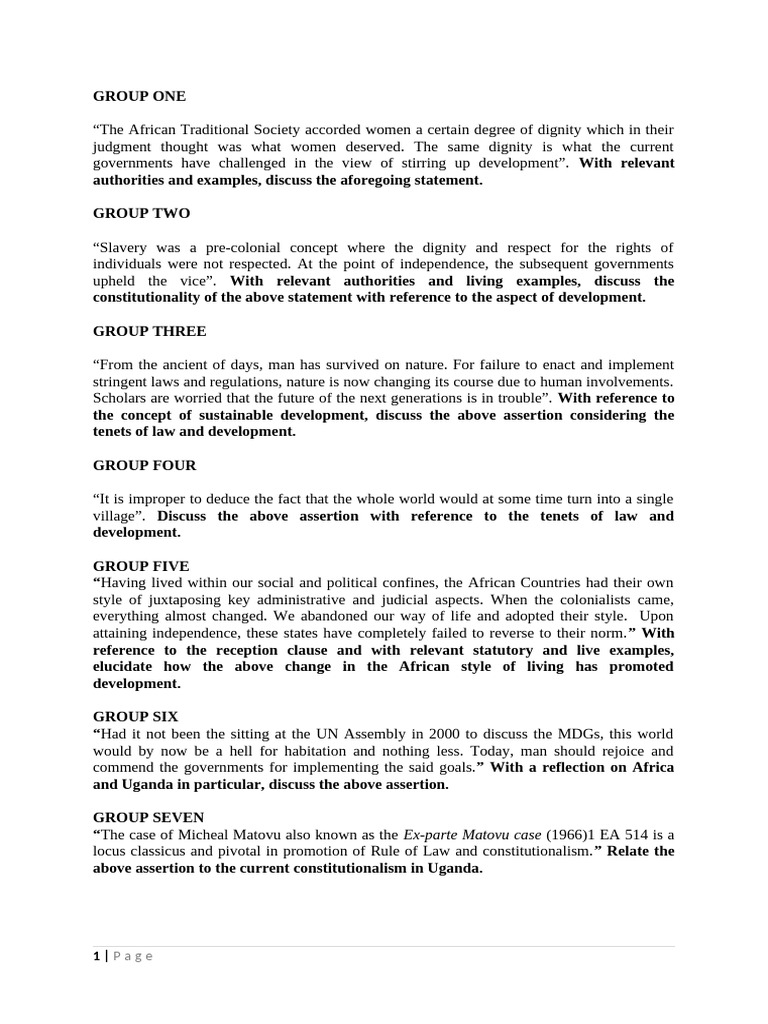 Compiled Law and Development by Ecungu | PDF