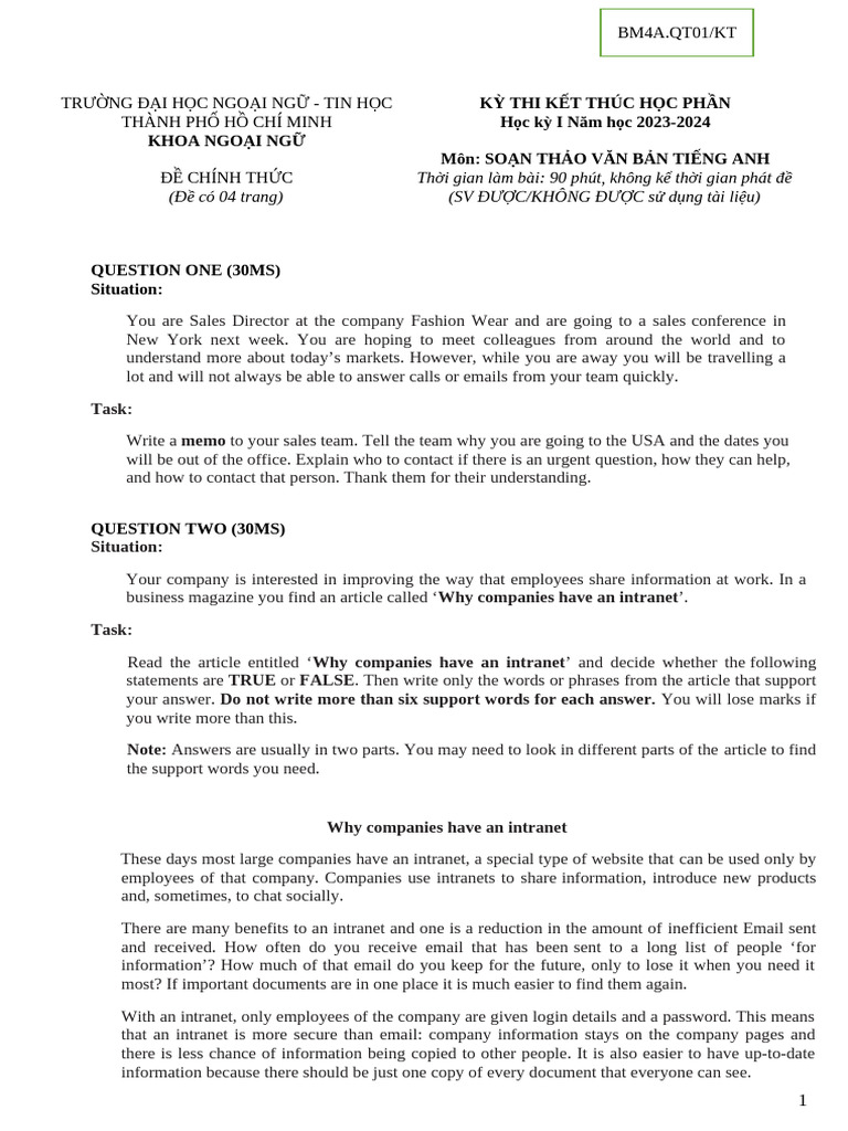 STVB Ta 2023-2024. Võ Lê Thúy Nga | PDF
