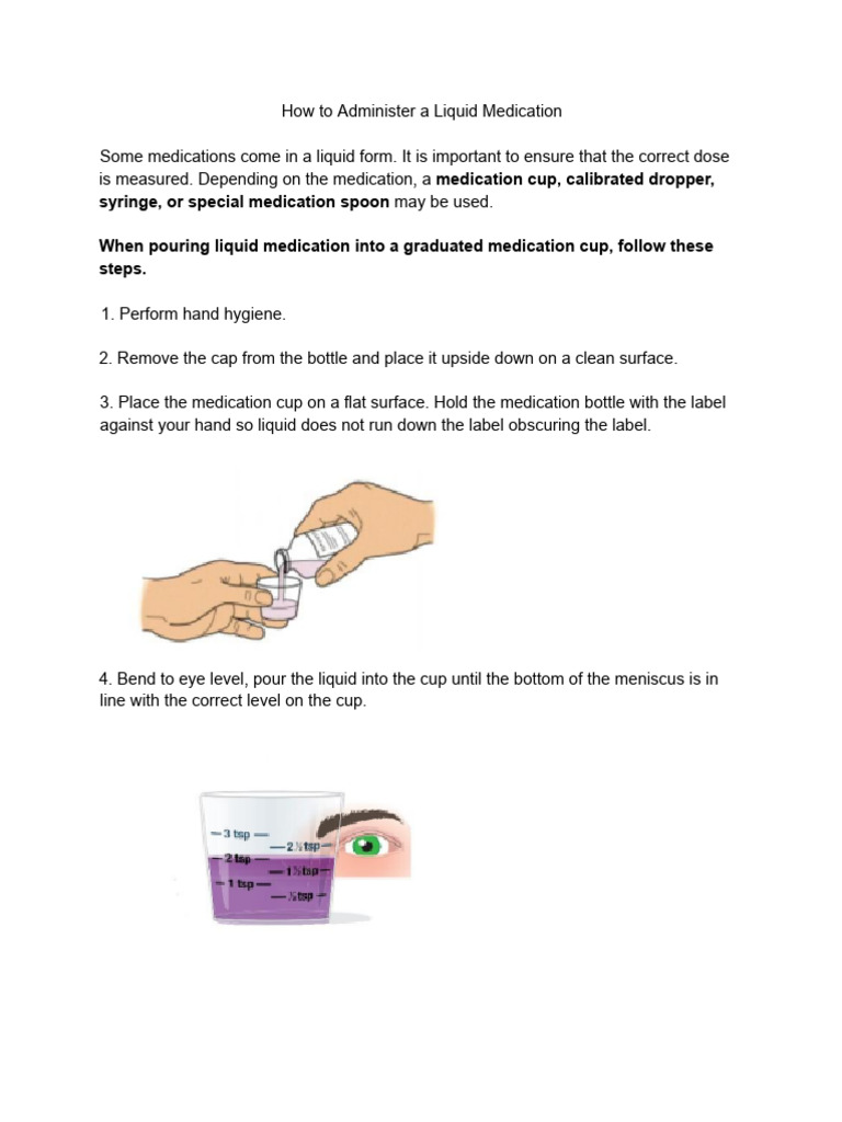How To Administer A Liquid Medication | PDF
