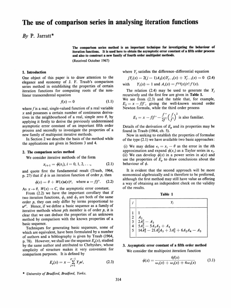 1968 The Use Of Comparison Series In Analysing Iteration Functions Pdf