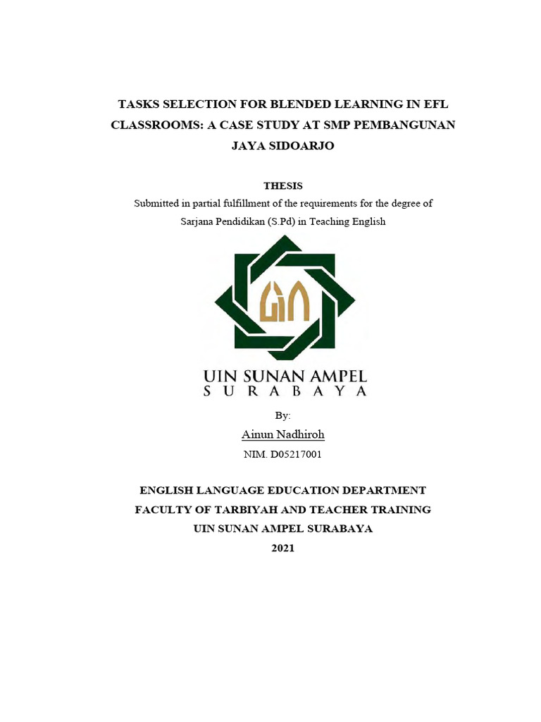 Tasks Selection For Blended Learning in Efl | PDF
