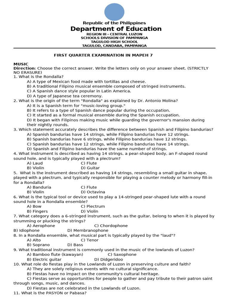 First Periodical Exam | PDF
